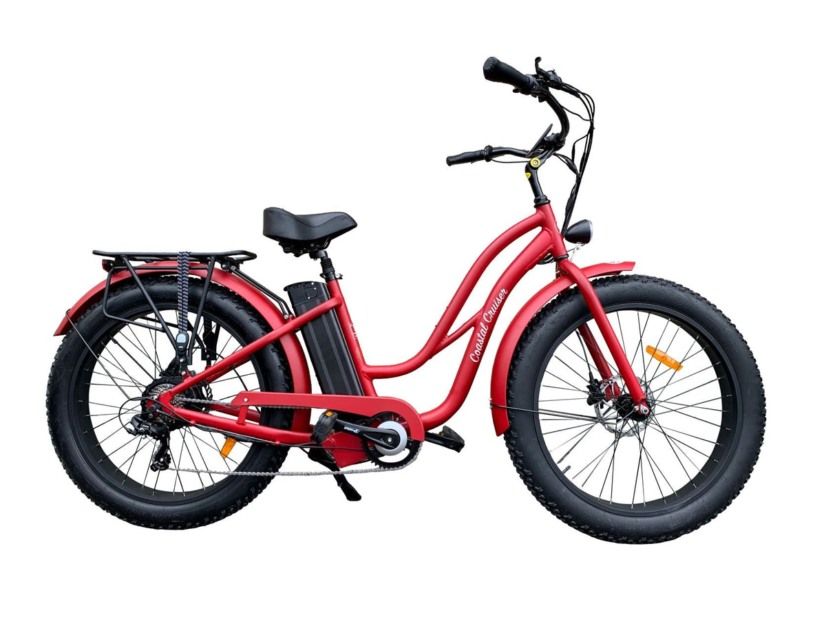 Coastal Cruiser - 750w Fat Tire Cruiser Step Thru 26x4 Electric Bike ...